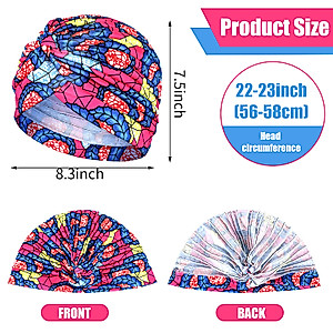 Geyoga 4 Pieces African Women Turban Cap Headscarf Women Turban Cap Stretch Twisted Headwrap (Twisted Cap)