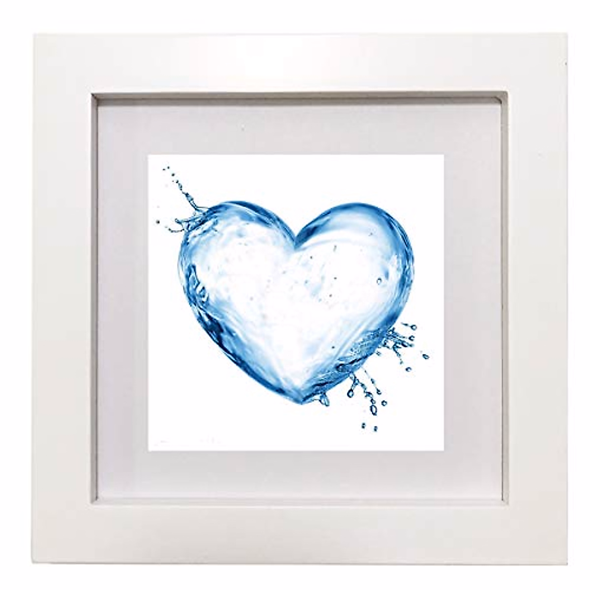 ZXT-parts 6x6 Picture Frames White Without Mat, 4x4 Picture Frame with Mat, Front Opening is 5.6x5.6.Solid Wood, 2 panels (1 glass, 1 plexiglass). Set On The Table, Hang On The Wall.