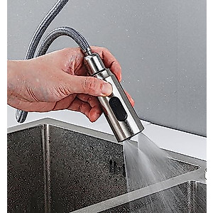 PULL Down Faucet Head Replacement Parts G1/2 or 13/16inch Kitchen Sink Faucet Sprayer Head Pull Out Spray Head Kitchen Faucet,Brushed Nickel