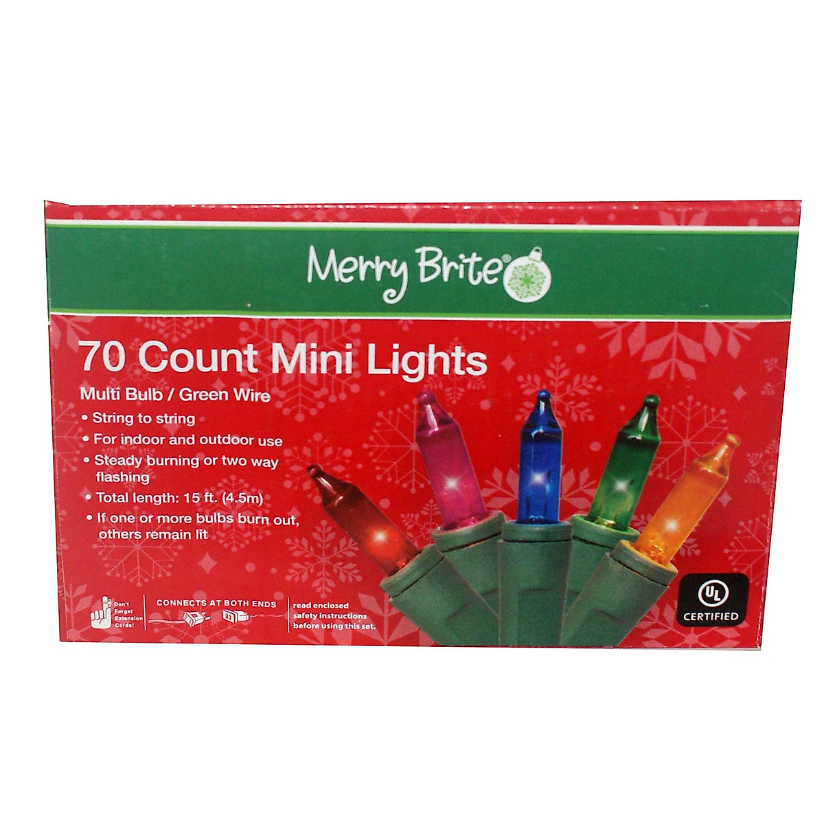 70 Count Mini Lights Multi Bulb / Green Wire