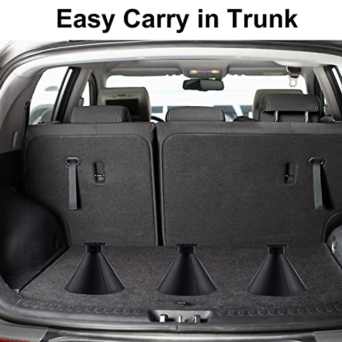 3 Pcs Magical Ice Scrapers for Car Windshield, Round Snow Scraper with Funnel, Cone-Shaped Car Snow Remover, Car Window Scraper for Ice & Snow, Car Winter Accessories, Gift for Chrismas (Black)