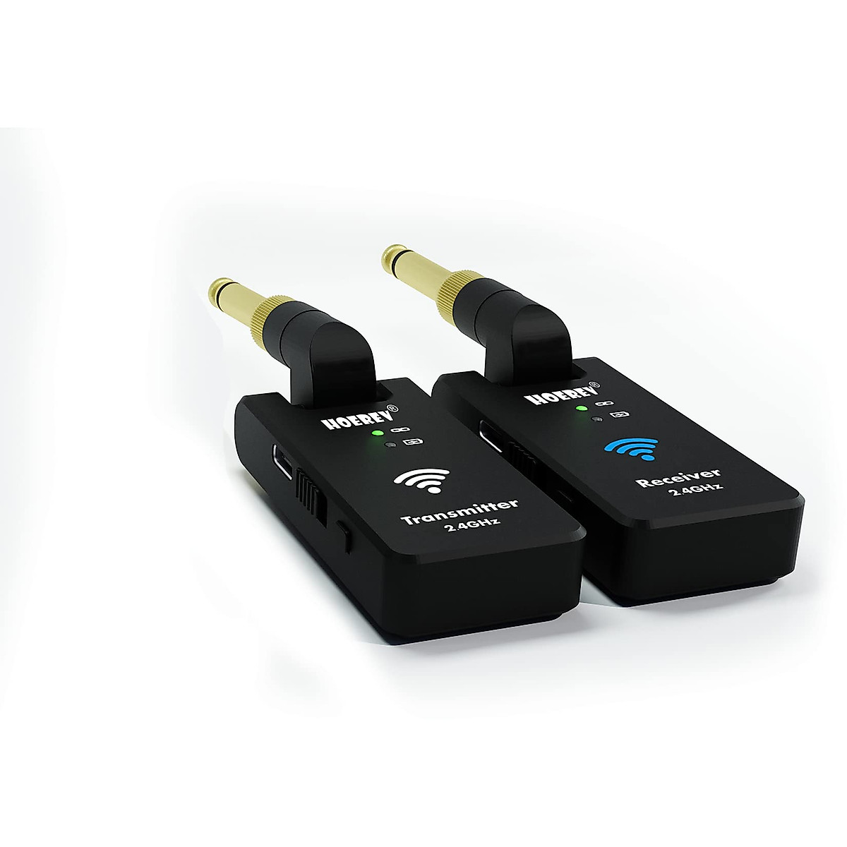 HOEREV 2.4GHz Wireless Transmitter Receiver for Electric Guitar with Rechargeable Lithium Battery