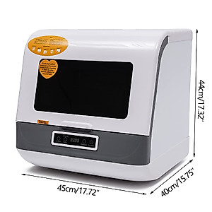 Portable Countertop Dishwasher, Mini Cleaner Dish Washing,Air and Temperature Dry,Compact Dishwasher for Apartments, Dorms and RVs (3 Washing Programs)