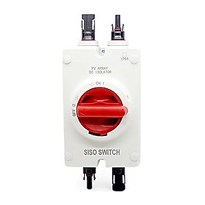 Solar 32A PV DC Switch Disconnector with Waterproof IP66 Isolator for Off/On-Grid Solar Power System RV, Boat, Residential, Commercial Solar Installations