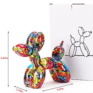 FLJZCZM Balloon Dog Sculptures Animal Statues Home Decor Collectible Figurines Indoor Outdoor Garden Decorative Funny Craft Christmas Birthday for Office (Red)
