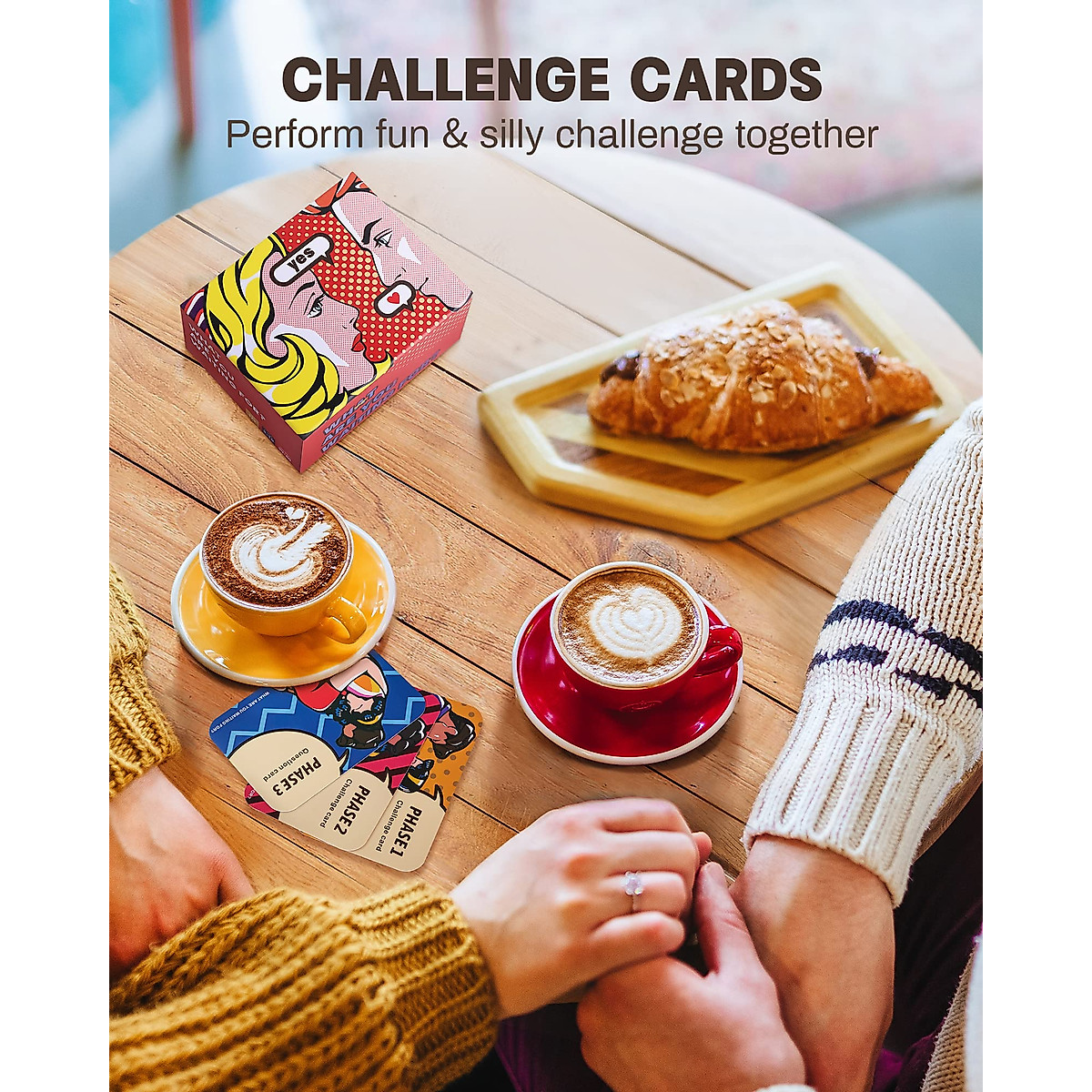 200+ Cool and Fun Conversation Card Game for Couples - Question & Challenge Cards for Date Night Adventures - Conversation Starter for Adults, Anniversary & Valentines Day Gift