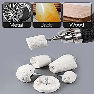 Auniwaig 4PCS 55mm Polishing Wheel Cotton,Conical Buffing Wheel Pad Polishing Wheel with 1/4" Handle for Manifold Aluminum Stainless Steel Chrome