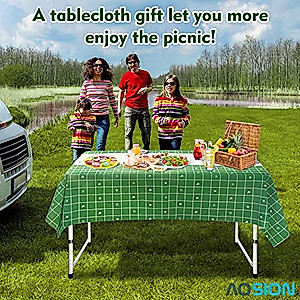 AOSION-Folding Table,48"x24" 4FT Folding Picnic Table,Aluminum Portable Camping Table with Handle,Adjustable Height Plastic Table for Picnic,Party,BBQ,White