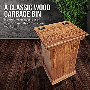 Peaceful Classics Wood Garbage Bin Cabinet - Wooden Trash Can w/Hidden Design, Stylish Kitchen Garbage Can, Amish Made Cabinet Hidden Trash Can, Handmade Waste Bin Cabinet Storage (Cherry)
