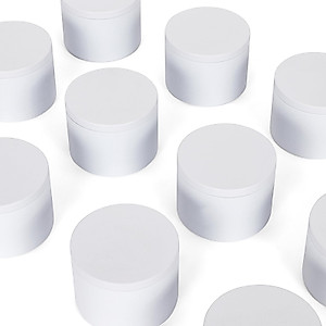 Thelextcc 8oz White Candle Tins with Lids 24 Pack,Bulk 8 oz Candle Jars for Making Candles Storage Gifts Party Favors