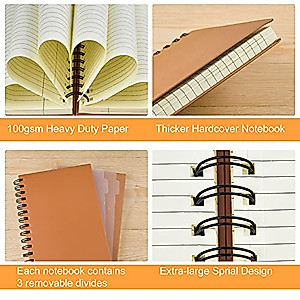 Zealor 4 Pack Hardcover Spiral Notebook College Ruled Notebooks Subject Notebook A5 Size 5.5"x 8.3" for Office and School Supplies (Kraft)
