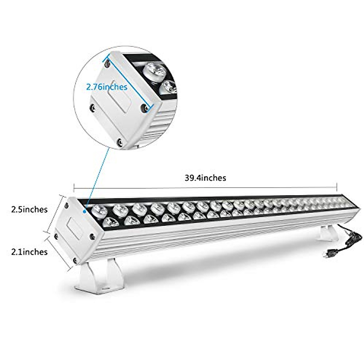 RSN LED 48W Wall Washer Light, 39.4in Wall Washer Linear Light 3000K Warm White, Super Bright 4800lm Outdoor Wall Washer led Light with US 3-Plug IP65 Waterproof Suitable for Garden, Bridge