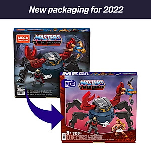 MEGA Masters of The Universe Building Set, She-Ra vs Hordak & Monstroid with 306 Pieces, 3 Poseable Micro Action Figures, for Adult Collectors