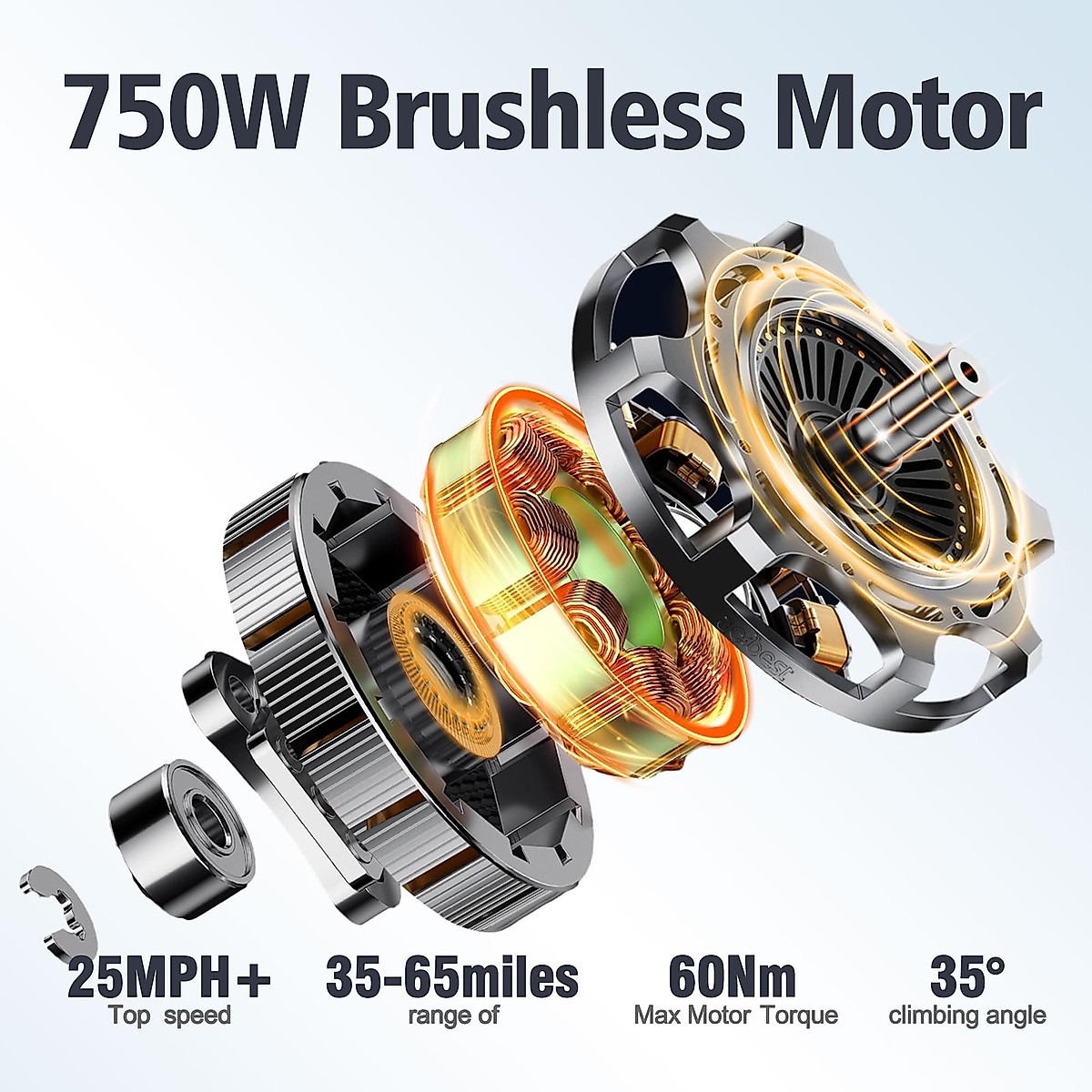 ACTBEST Folding Electric Bike for Adults - 750W Brushless Motor Ebike, 48V 15AH Removable Battery, Unique Z Shape Bicycle with 7 Speed, Foldable Fat Tire E-Bikes, ZCool