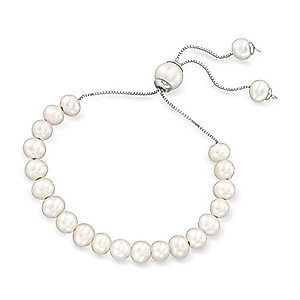 Ross-Simons 6.5-9mm Cultured Pearl Bolo Bracelet in Sterling Silver