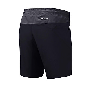 Men's Workout Running Performance Sport Gym Shorts with Built-in Underwear and Zipper Pockets