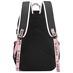 CUSALBOY Fashionable Computer Backpack Youth School Casual Backpack with USB Port, Travel Business Backpack Cartoon Luminous Pattern (black 4)