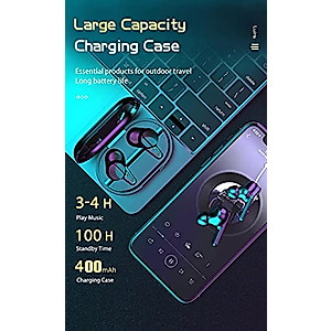 TWS Earphones Wireless Earbuds Headphones for REVVL V Plus 5G Phone, True Stereo Headset Hands-Free Mic Charging Case Compatible with T-Mobile REVVL V+ 5G Model