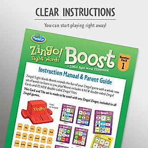 Think Fun Zingo! Sight Words Boost - Engaging Brain Game | Expansive Vocabulary Builder | Stimulates Memory & Concentration | for Kids Aged 4 and Up | Expansion Pack (76472)