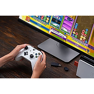 8Bitdo Adapter 2 USB Wireless Switch Controller for Windows, Mac & Raspberry Pi, Compatible with Xbox Series X & S Controller, Xbox One Bluetooth Controller, PS5/PS4/PS3 Controller