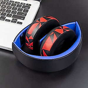 SOULWIT Cooling Gel Ear Pads Cushions for Sony Gold Wireless Playstation PS4 Headset, Replacement Earpads for 2014 Version, Headphone Model CECHYA-0083 (Red Storm)