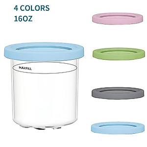 Noble Hydric Ninja Creami Pints And Lids - 4 Pack Ninja Creamy Pints Containers Nc301 Nc300 Nc299amz Series Ninja Creami Pints Safe Series Creamer Ninja Creamy Pints