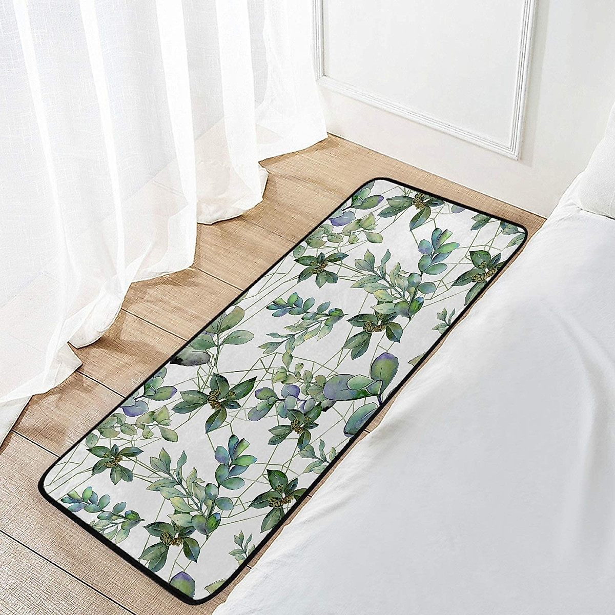 Eucalyptus Rug Eucalyptus Kitchen Rug Mint Green Anti Fatigue Mats for Kitchen Floor Sage Green Kitchen Mat Under Sink Mats Non Slip Soft Standing Mats Runner Carpet 39 X 20 Inch