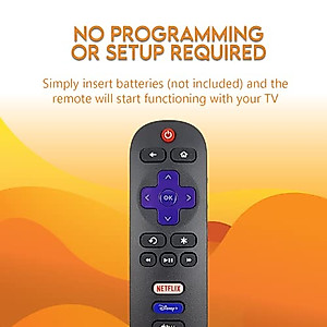 Ceybo OEM 21001-00071 Remote Control for TCL Roku TV Includes Netflix, Disney+, Apple TV & HBOMax Shortcuts 32S327, 32S335, 43S433, 43S435, 50S435, 55S435, 65S435