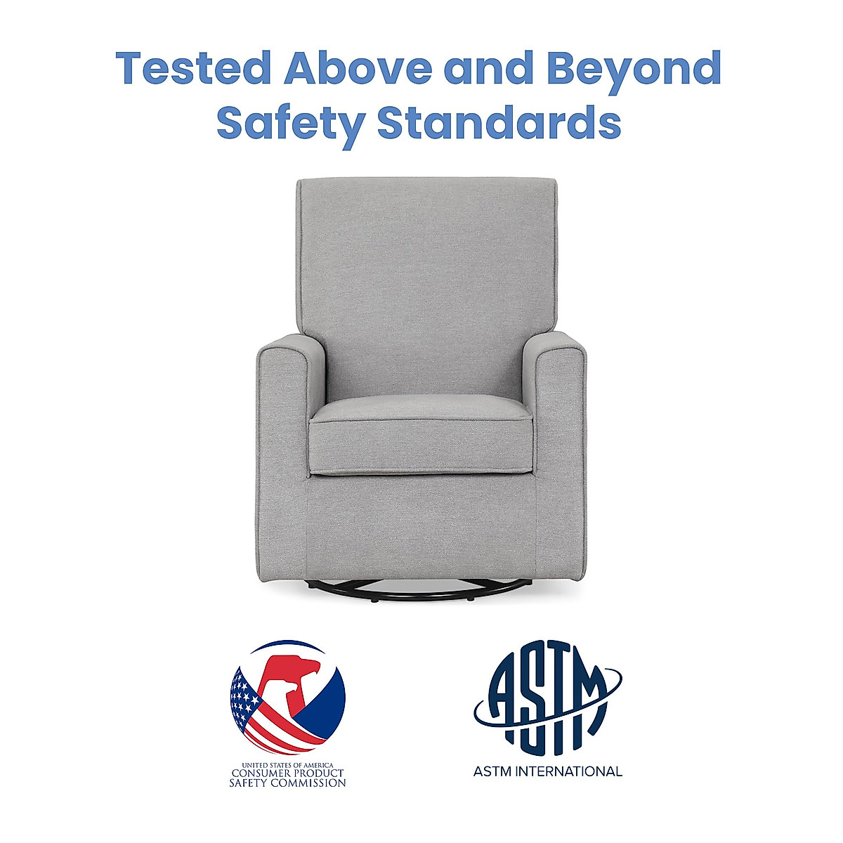 Delta Children Sophie Nursery Glider Swivel Chair with LiveSmart Performance Fabric Fabric, Nickel