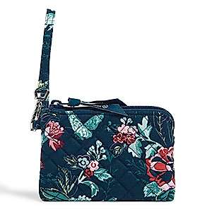 Vera Bradley Women's Cotton Clip & Zip Mini Pouch Wallet, Rose Toile - Recycled Cotton, One Size