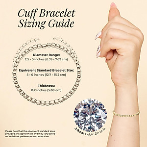 HOT JEWELRY BOX 14K Gold Plated Tennis Bracelet | Gold Bangle Jewelry Bracelets for Women | Aesthetic Accessories with Exquisite CZ and Adjustable Memory Wire for Easy Fit on Any Wrist size