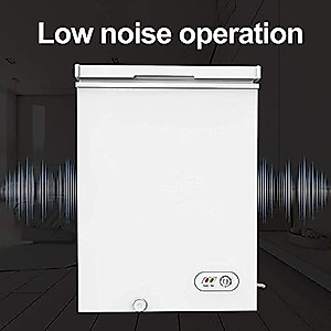 3.5 Cu Ft Compact Chest Freezer, with Removable Basket, Flip-up Lid, Adjustable thermostat, 7 Temperature Setting, for Apartment, Garage, Restaurant (White)