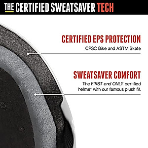 Triple Eight THE Certified Sweatsaver Helmet for Skateboarding, BMX, and Roller Skating, Rainbow Sparkle Black, Small/Medium