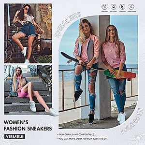 Jeossy Women's 8007 Fashion White Sneakers | Walking Tennis Shoes | Lace up Casual Sneaker for Women Size 9(DJY8007 White 09)