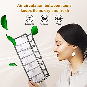 2PCS Upgrade Wardrobe Closet Organizers，7&9-Grids Washable Clothes Organizer with Handles for Jeans，Folded Clothes Organizer Nylon Compartments Storage Bins