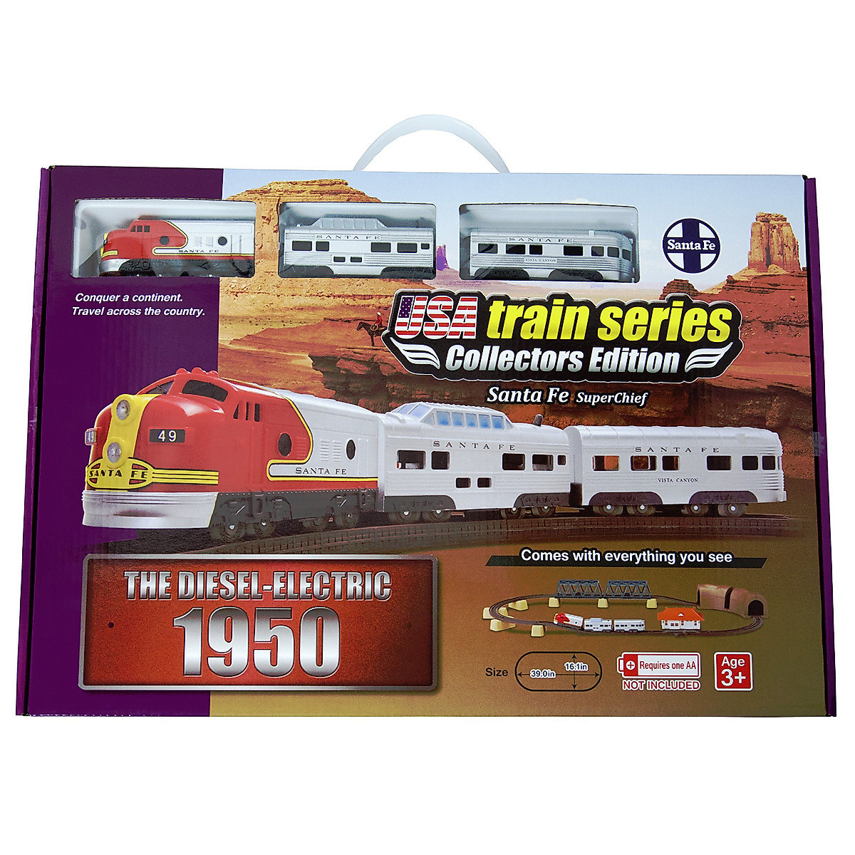 LEC USA 1950 Santa Fe Super Chief F7 EMD Battery Operated Train Set