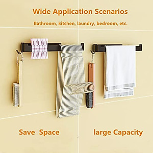 BlingBelle Hanger Organizer Stacker,Hanger Holder Rack with Hook for Closet, Drilling Installation, Double Layer of Painted Metal (Black, 2)