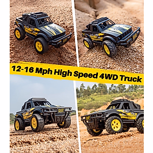 DoDoeleph Remote Control Jeep,16MPH High Speed 4WD RC Cars, 1/16 Scale Differential System All Terrains Off-Road, 2.4GHz Rechargeable Xmas Gift Toys for Kids Adults
