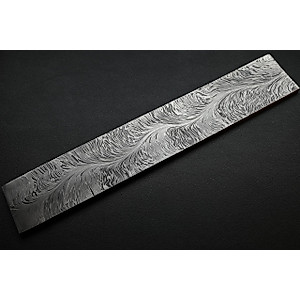 Forged Factory Damascus Steel Billet for Knife Making, Snake Pattern, 12 inches