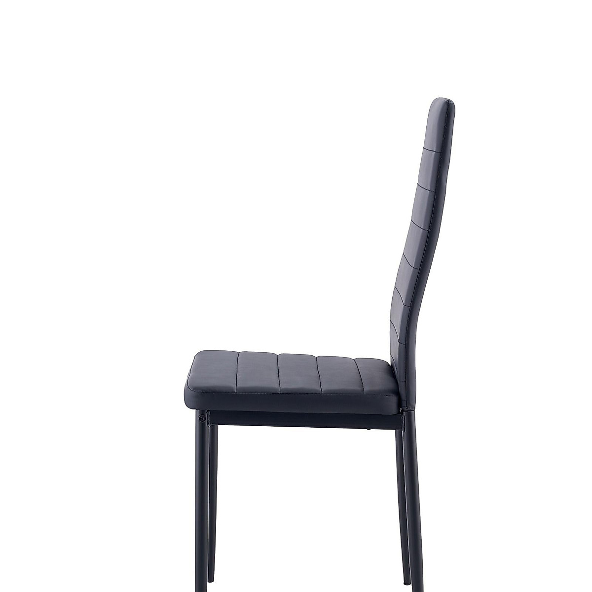 FRITHJILL Faux Leather Upholstered Dining Chair with Metal Legs and Tight Back, Modern Side Chair, for Dining Room Kitchen Bedroom Living Room, Set of 4