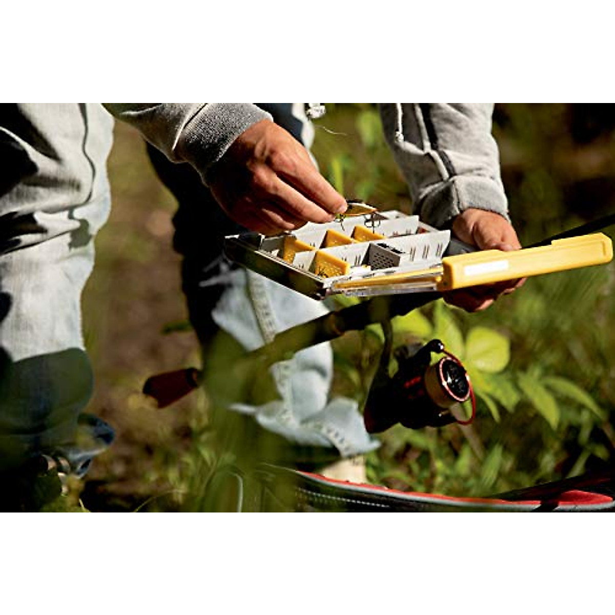 Plano EDGE 3500 Premium Tackle Storage with Rustrictor Rust-Resistant Technology, Gray and Yellow, Waterproof Terminal Tackle Box Organization, Small