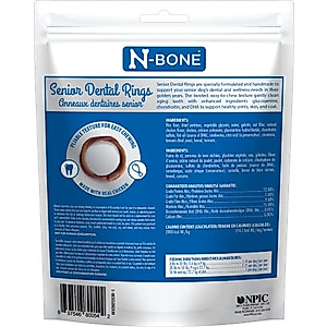 N-Bone Senior Dental Rings Chicken Flavor Dog Treats, 7 Count 9.8-oz Bag
