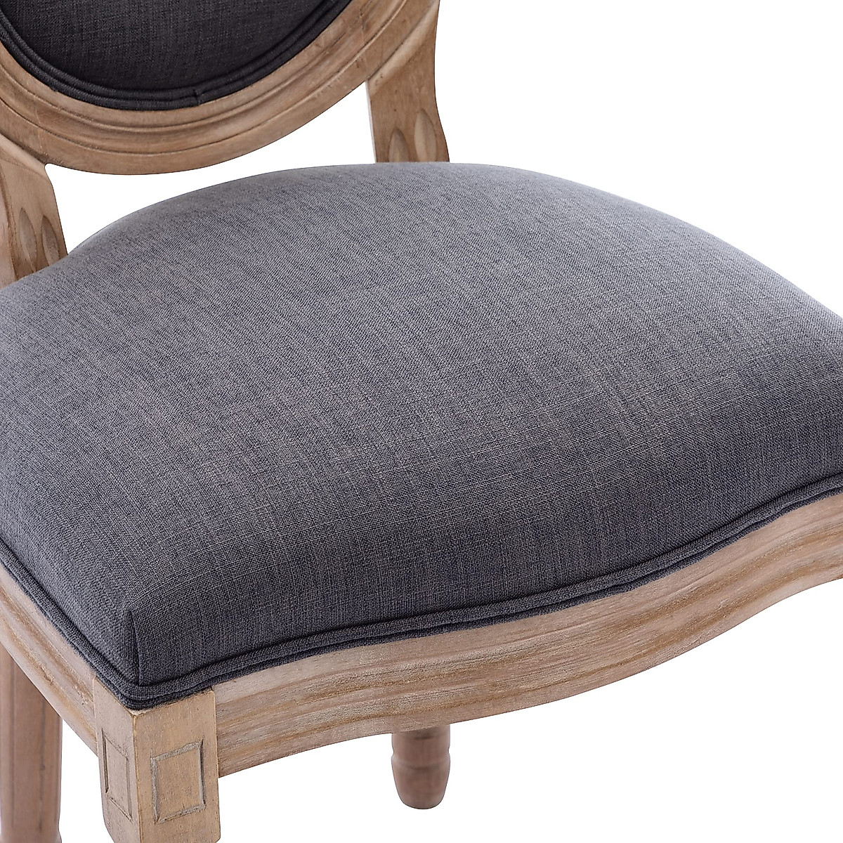 Dining Chair Kitchen Chairs Set of 2 Modern Dining Room Side Chairs Fabric Cushion Seat(Dark Grey)