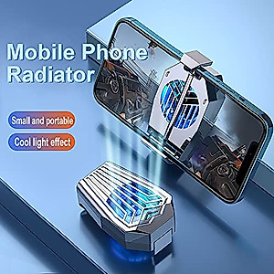 OCUhome Phone Cooler, Semi-Conductor Mobile Phone Cooling Fan Universal Low Noise Mini Turbo Hurricane Game Cooler Radiator for Gaming Phone A