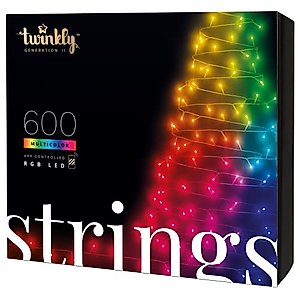 Twinkly App-Controlled 157ft Smart String LED Lights with 600 RGB LEDs - WiFi & Bluetooth Connectivity, Sync with Music, Indoor/Outdoor Use (IP44), Compatible with Google Assistant & Amazon Alexa