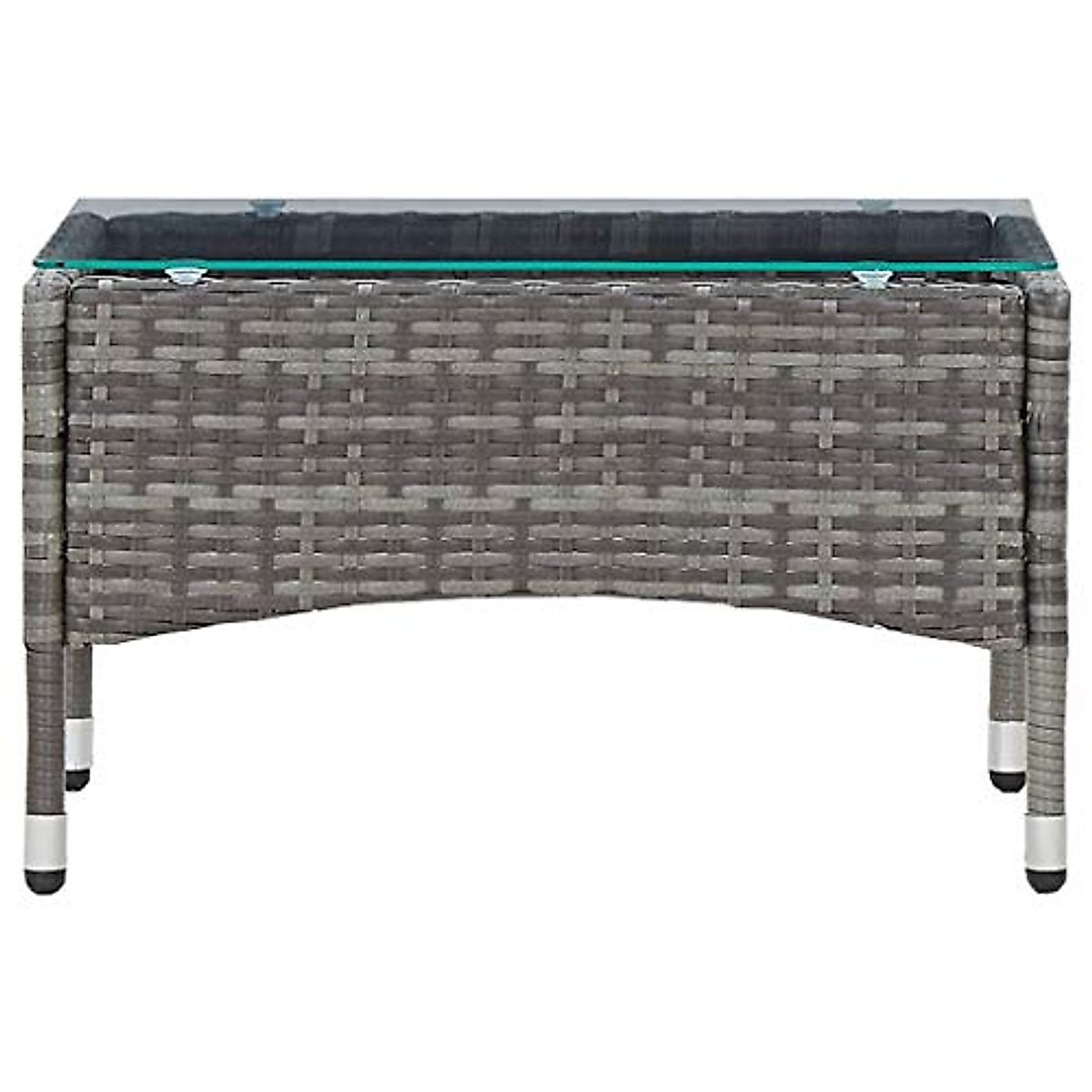 Higsose Coffee Table Gray 23.6"X15.7"X14.2" Poly Rattan，Dining Table，Living Room Tables，Pedestal Coffee Table，Tiny Coffee Table，Bar Table，Coffee Tables for Living Room
