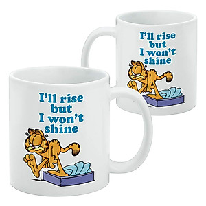 GRAPHICS & MORE Garfield I'll Rise but I won't Shine Ceramic Coffee Mug, Novelty Gift Mugs for Coffee, Tea and Hot Drinks, 11oz, White