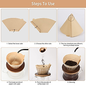Coffee Filters #4,200 Count Disposable Coffee Filters 8-12 Cup,No Blowout,Unbleached Natural Coffee Filters 4 Cone Paper for Pour Over Coffer Makers/Coffee Dripper Cones