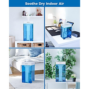 INSENVO Humidifier for bedroom, 5L Top Fill Humidifier with Touch Control, Ultrasonic Adjustable 3 Mist Outputs, 3 Timers, Auto Shut-off Air Humidifier for Bedroom, Living Room, Office, Pets, Plants