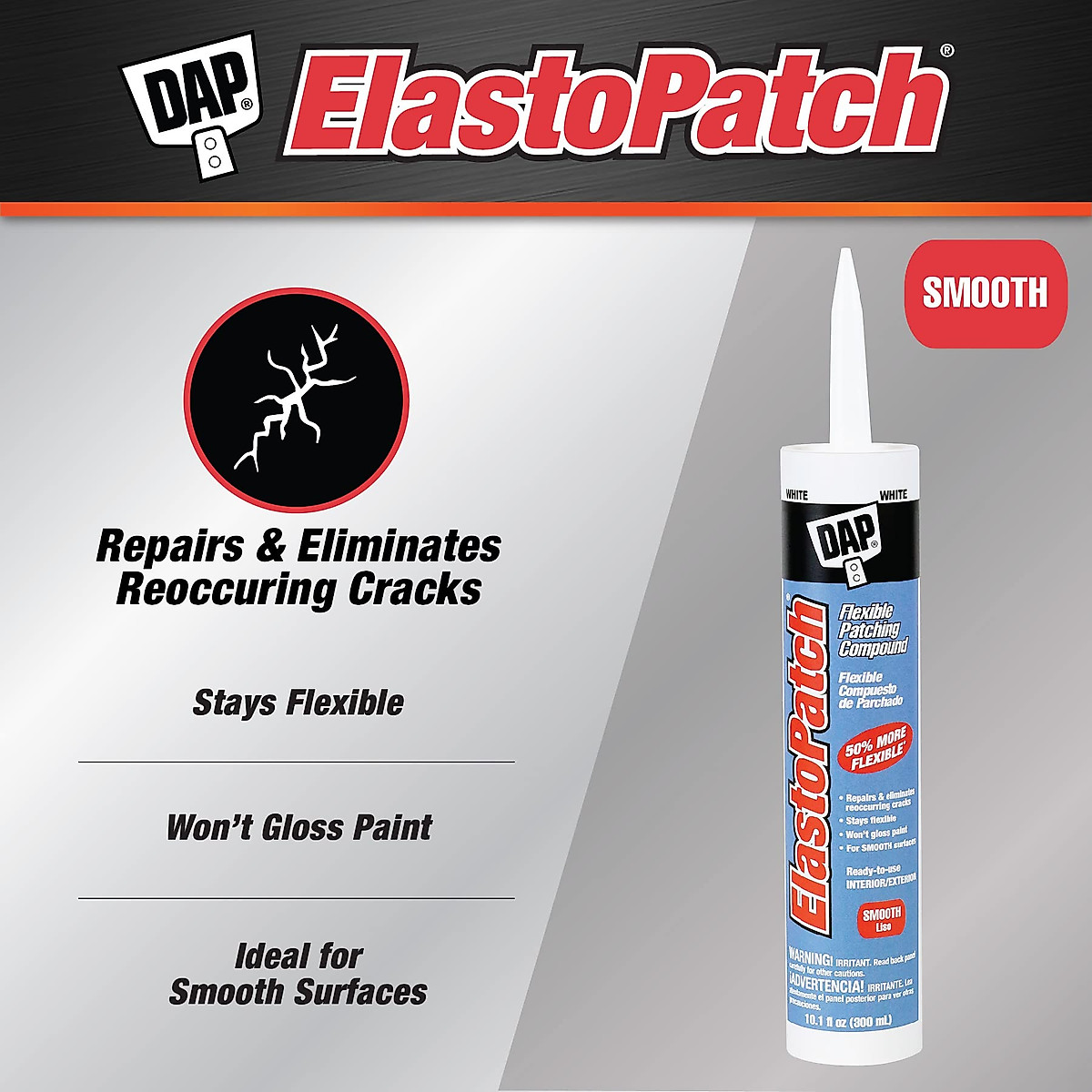 Dap 12276 Elastomeric Patch and Caulking Compound, 10.1-Ounce , White